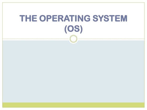 Operating systems basics (Graphical User Interfaces (GUIs) GUI Tools Applications and the ...