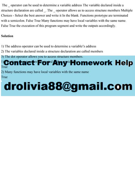 The Operator Can Be Used To Determine A Variable Address The Variab Pdf