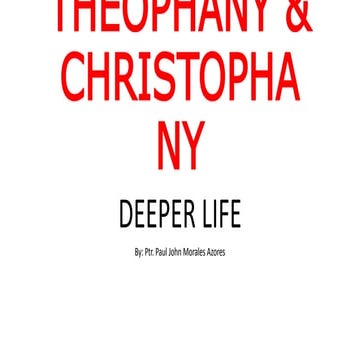 THEOPHANY AND CHRISTOPHANY (deeper life) | PPTX