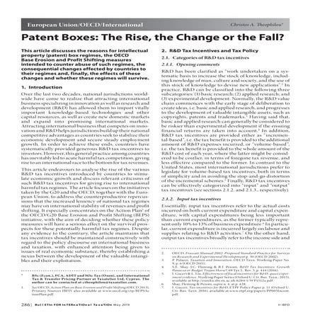 Patent Boxes: The Rise, the Change or the Fall? | PDF