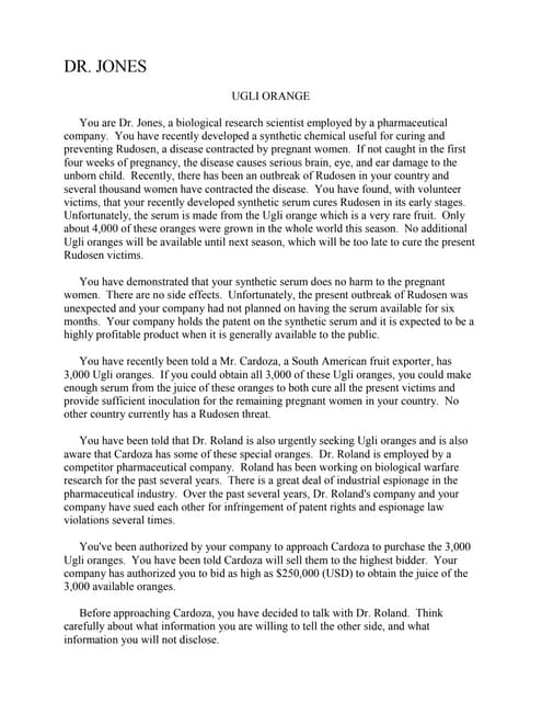 Negotiation exercise | PDF