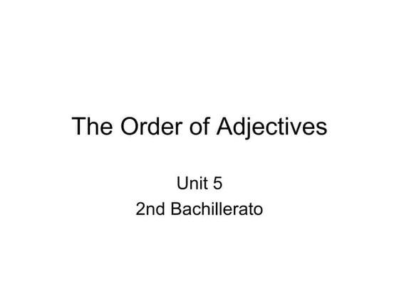 Order of adjectives | PPT