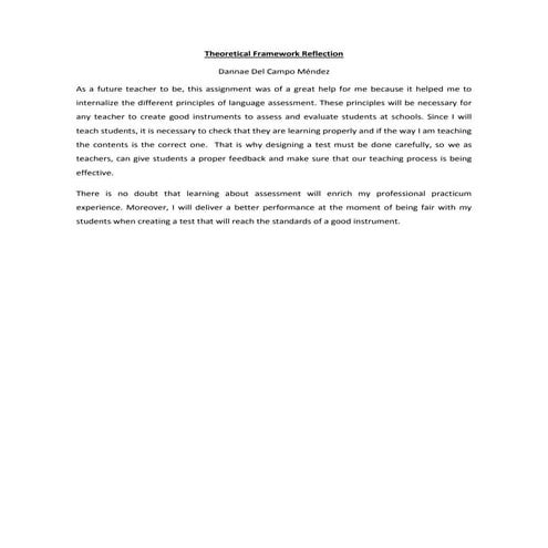 Theoretical framework reflection | PDF