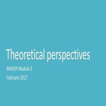 Theoretical perspectives on educational technologies | PPTX