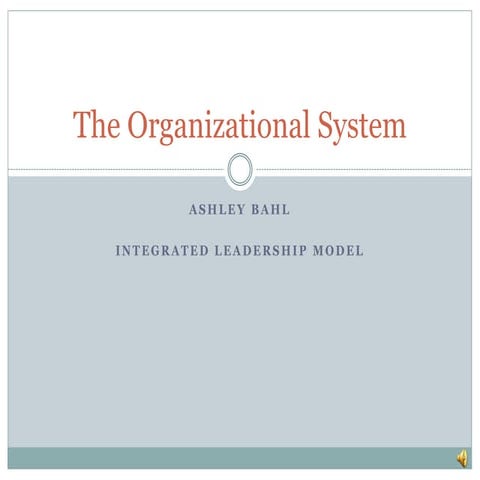 The organizational system | PPT
