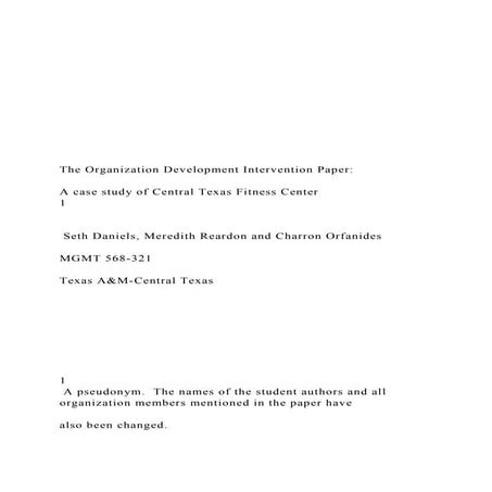 The Organization Development Intervention Paper.docx