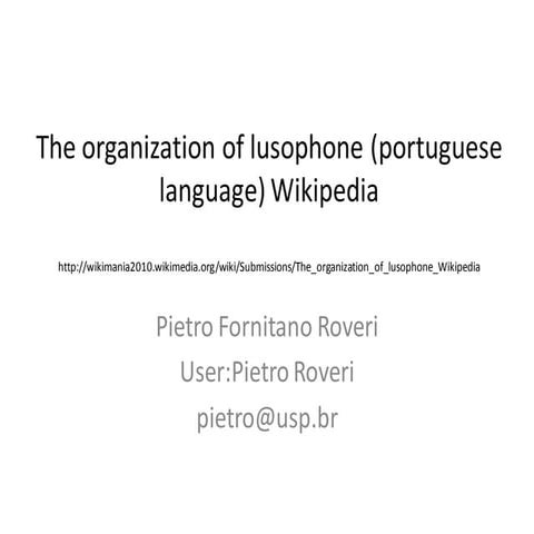 The Organization Of Lusophone Wikipedia | PDF