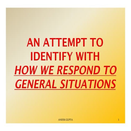 Theories About Behavior An Attempt To Identify With General Situation | PDF