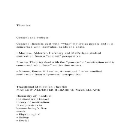 Theories Content and Process Content Theories deal.docx