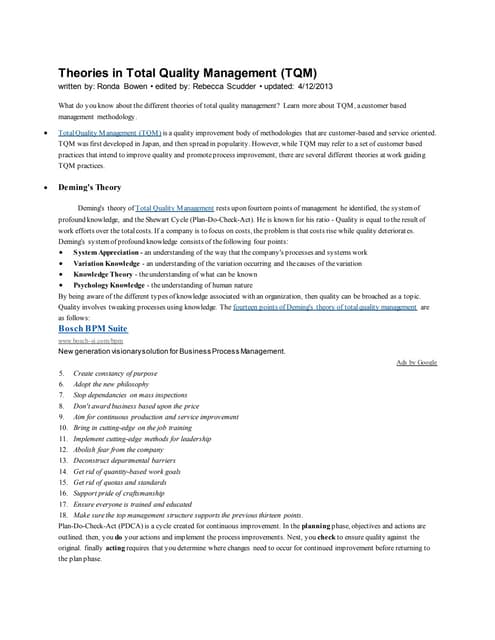 GURUS OF TQM ( Total Quality Management ) | PPT