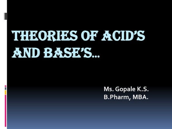 Acid and base theories | PPT