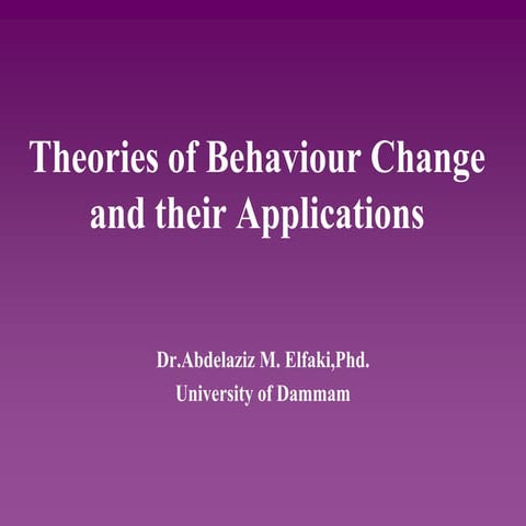Theories of behaviour change | PPTX