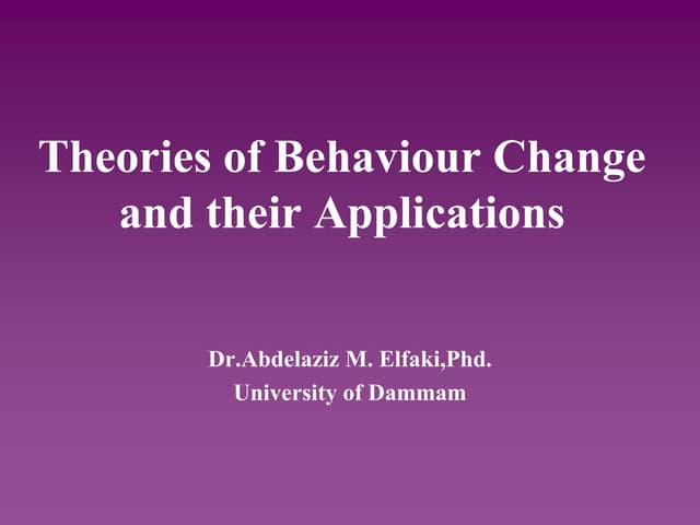 Transtheoretical Model (Stages of Change Model) | PPTX | Parenting ...