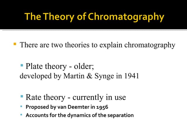 Plate theory of Chromatography | PPTX