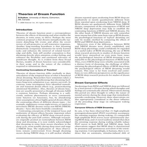 Theories of dream functionkjnkjnknkjnkjnjk | PDF