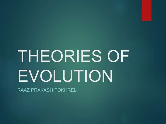Theory of evolution : Lamarck and darwin | PPTX