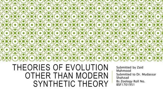 Theories of organic evolution | PPTX
