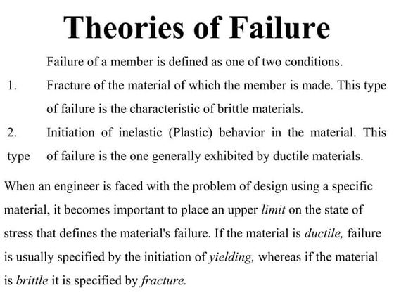 Failure Theories - Static Loads | PPT | Physics | Science
