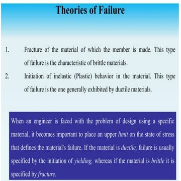 All about the theories of failure for engineering | PPTX