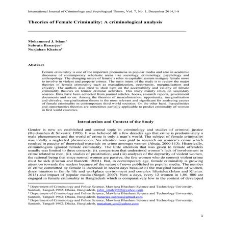 Gender (Crime & Deviance)