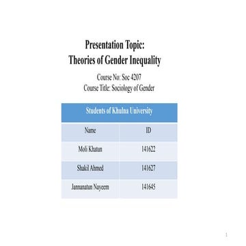 Theories of gender inequality | PPTX