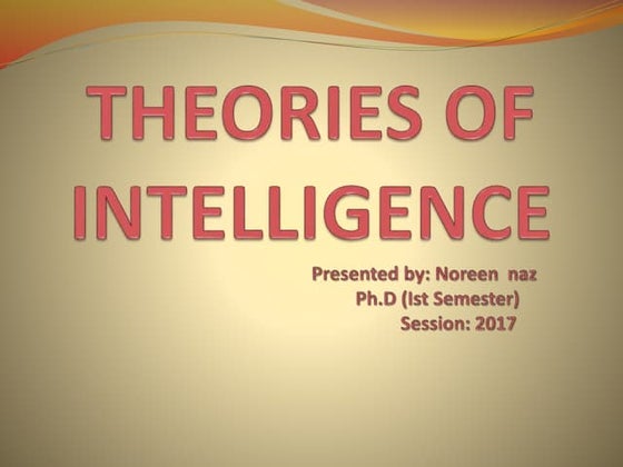 Psychology:Theories of Intelligence | PPTX