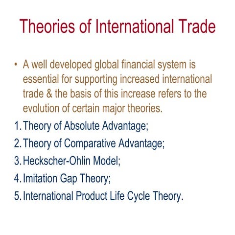 Theories Of International Trade | PPT