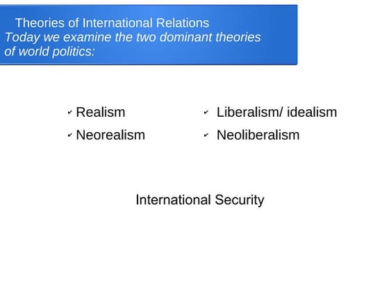 PPT on Realism in international relations political Science study | PDF ...