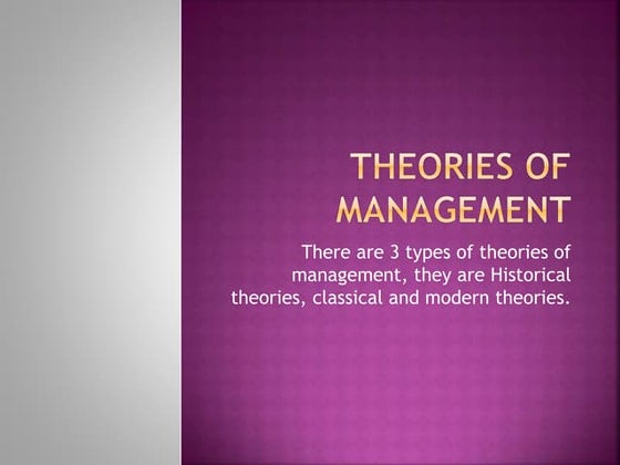 Management Theories | PDF | Business | Business and Finance