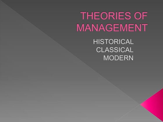 Management Theories | PDF | Business | Business and Finance