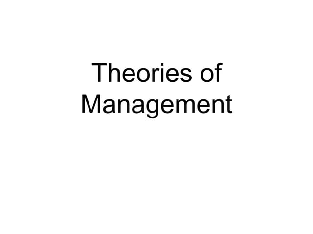 classical approaches to management | PPTX