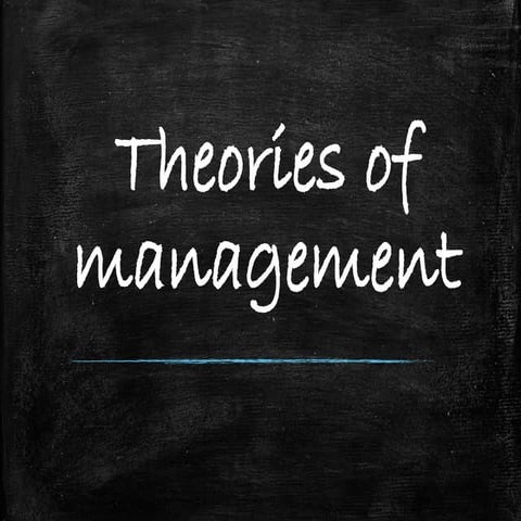 theories of management a subject in organization and management ...