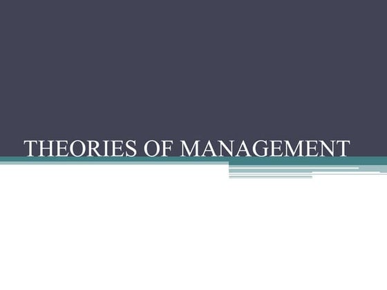 Management Theories | PDF | Business | Business and Finance