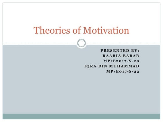 Basic motivation concepts | PPT