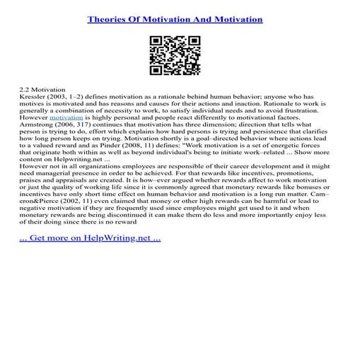 Theories Of Motivation And Motivation | PDF | Business | Business and ...