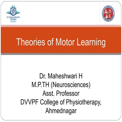 Theories of motor learning | PPT