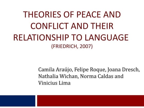 Peace and conflict | PPTX | War and Conflicts