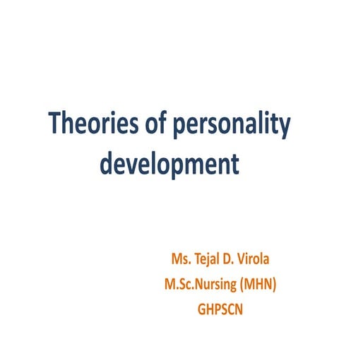 Theories of personality development slideshare | PDF