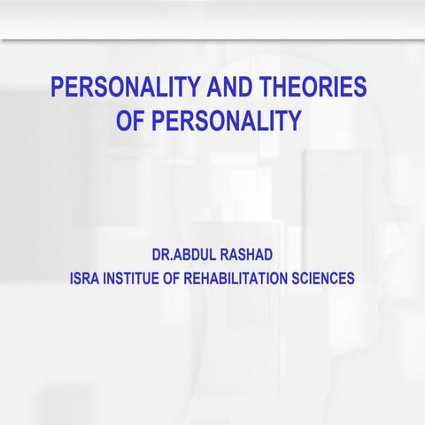 Psychology of Personality | PPTX