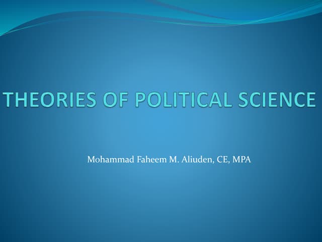 Traditional And Modern Approaches of Political Science | DOCX