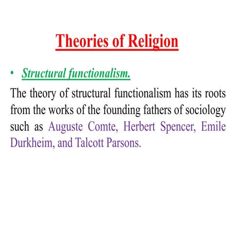 Theories of religion | PPTX