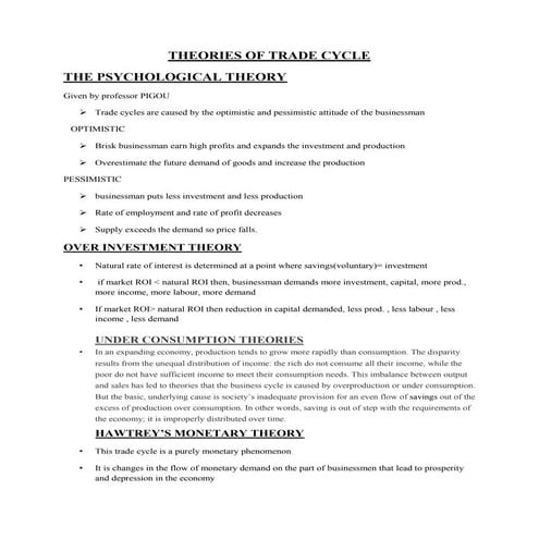 Theories of trade cycle | DOCX