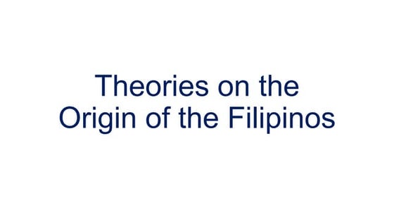 The early ancestors of the filipino's | PPT