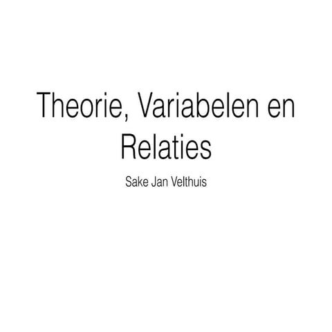 Theorie, variabelen en relaties | PDF