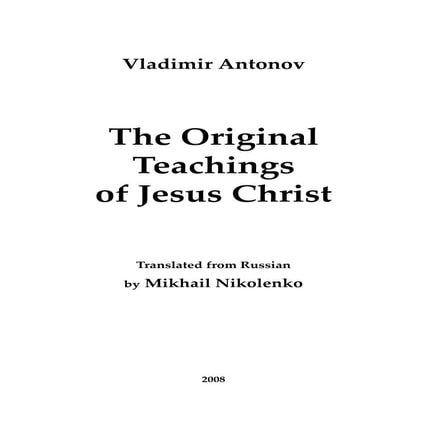 The original teachings of Jesus Christ | PDF