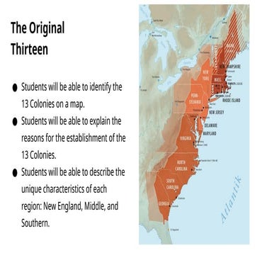 TheOriginalThirteenColonies8thGradeLessonSlideShowPresentationEDITABLE ...