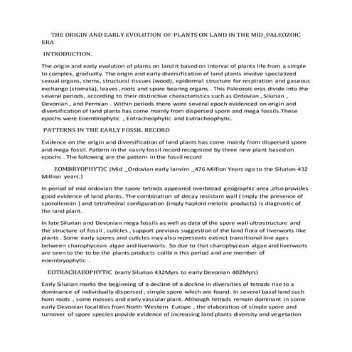 Evolution of plants through different geological time scale | PPTX