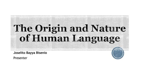 Language & Theories of language | PPTX