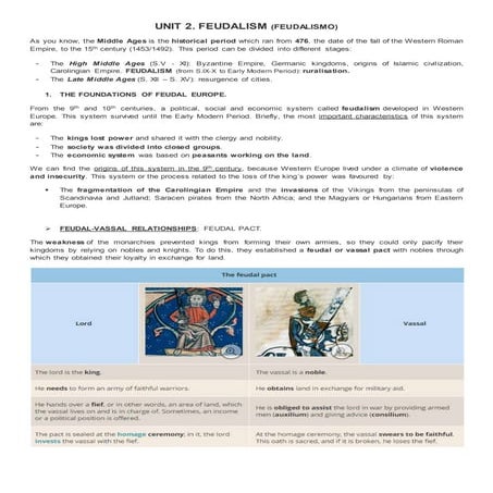 UNIT 2. Feudalism | DOCX