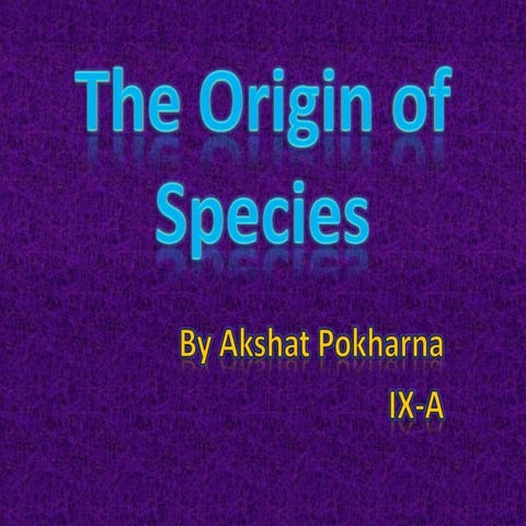The Origin Of Species | PPT